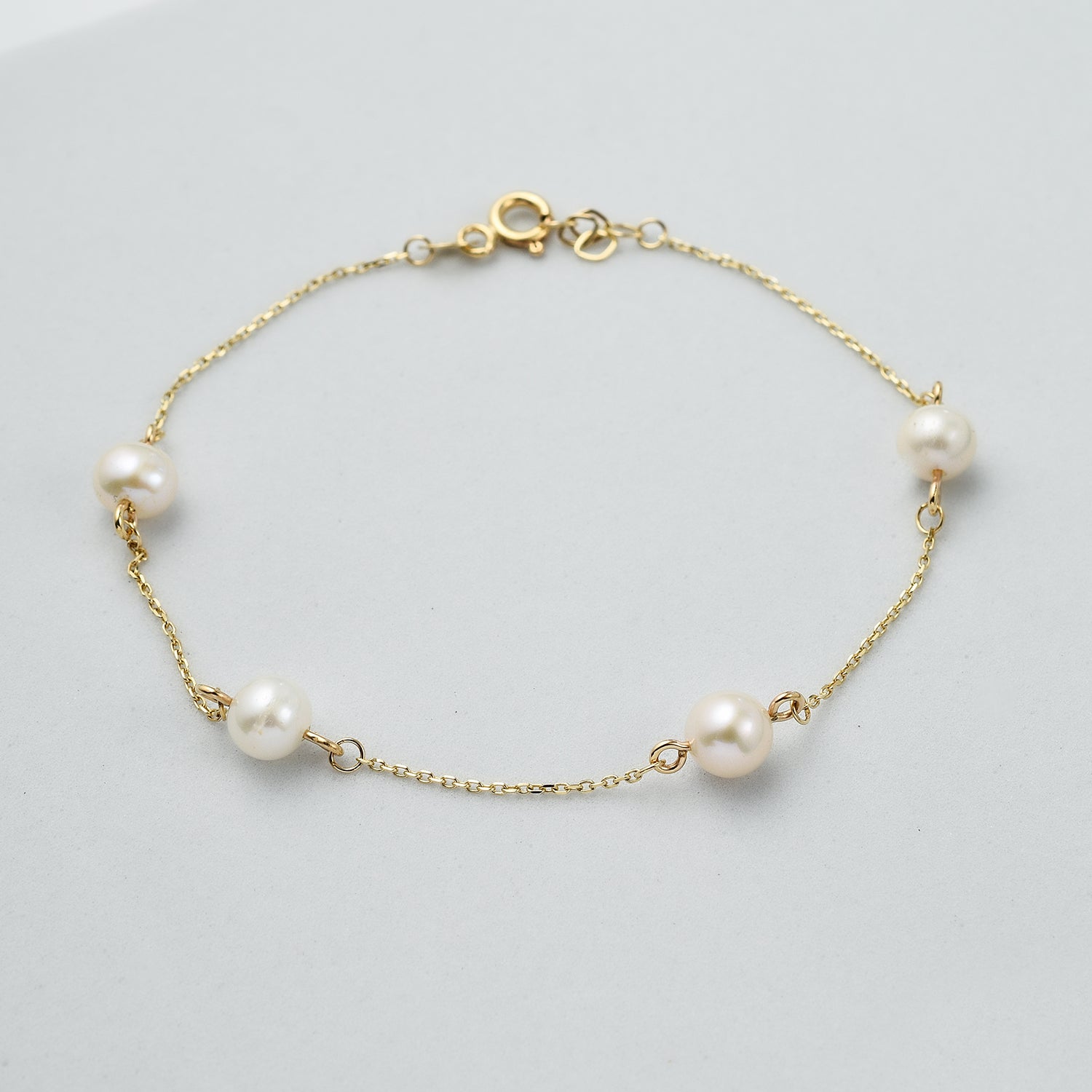 Gold Essential Pearl Eternity Bracelet in 9K Gold – RachelGalley