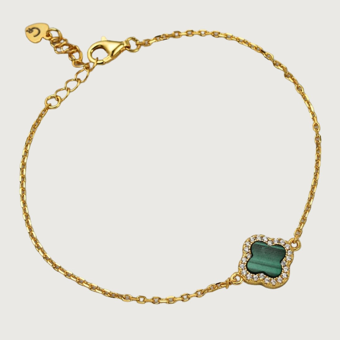 Vintage Clover Malachite Chain Bracelet – RachelGalley