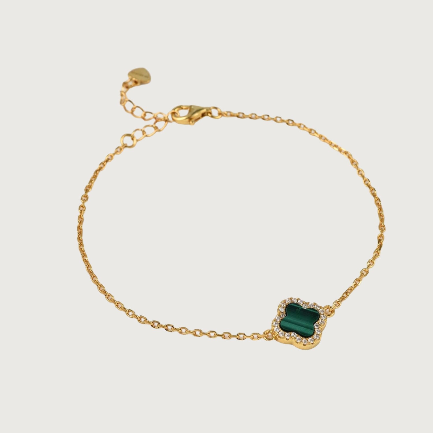 Vintage Clover Malachite Chain Bracelet – RachelGalley