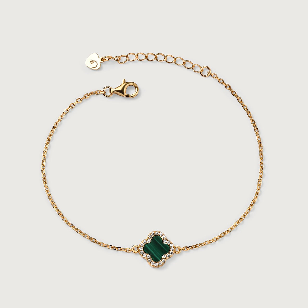 Vintage Clover Malachite Chain Bracelet – RachelGalley