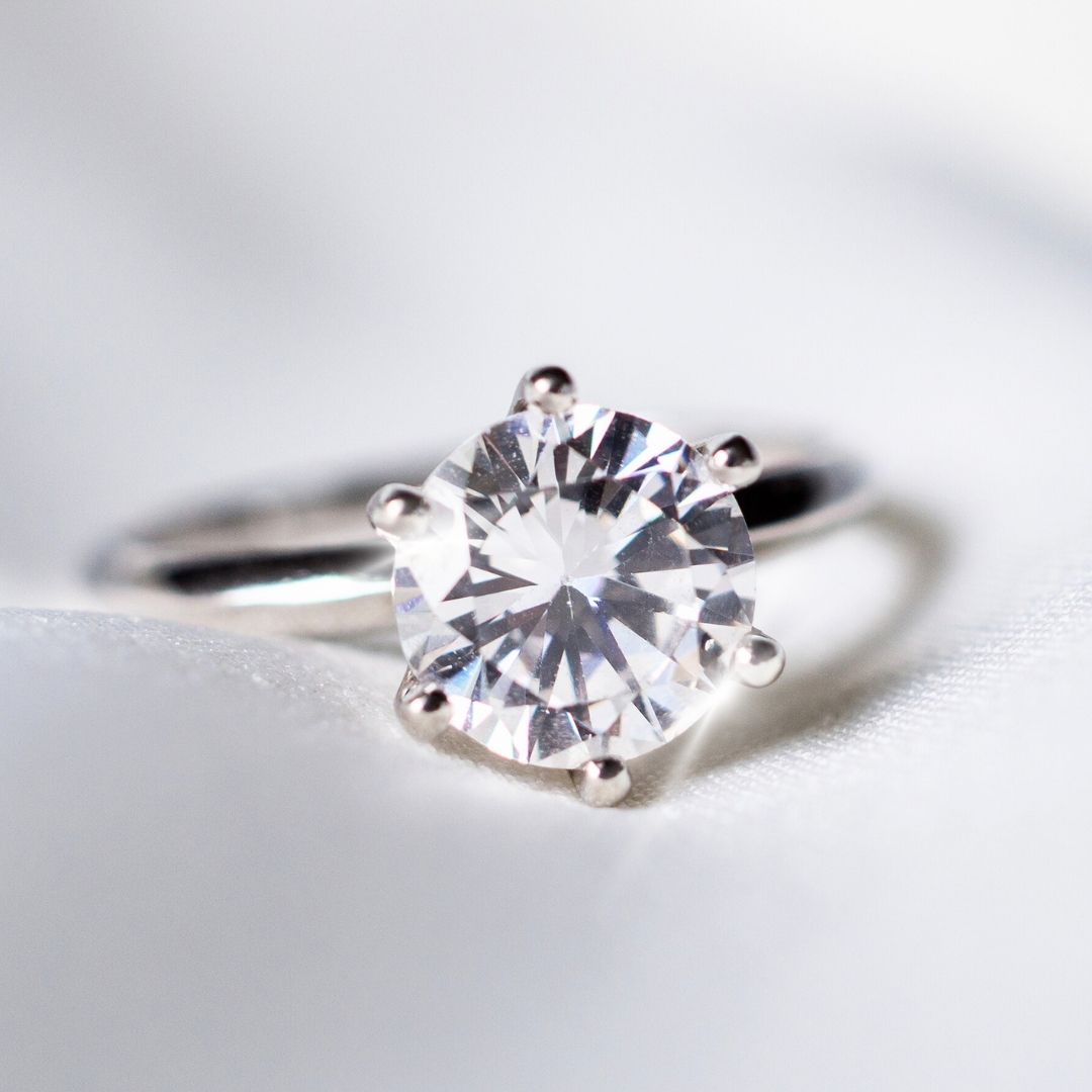 Versa 3Ct Solitaire Lab Grown Diamond Ring in Platinum – RachelGalley
